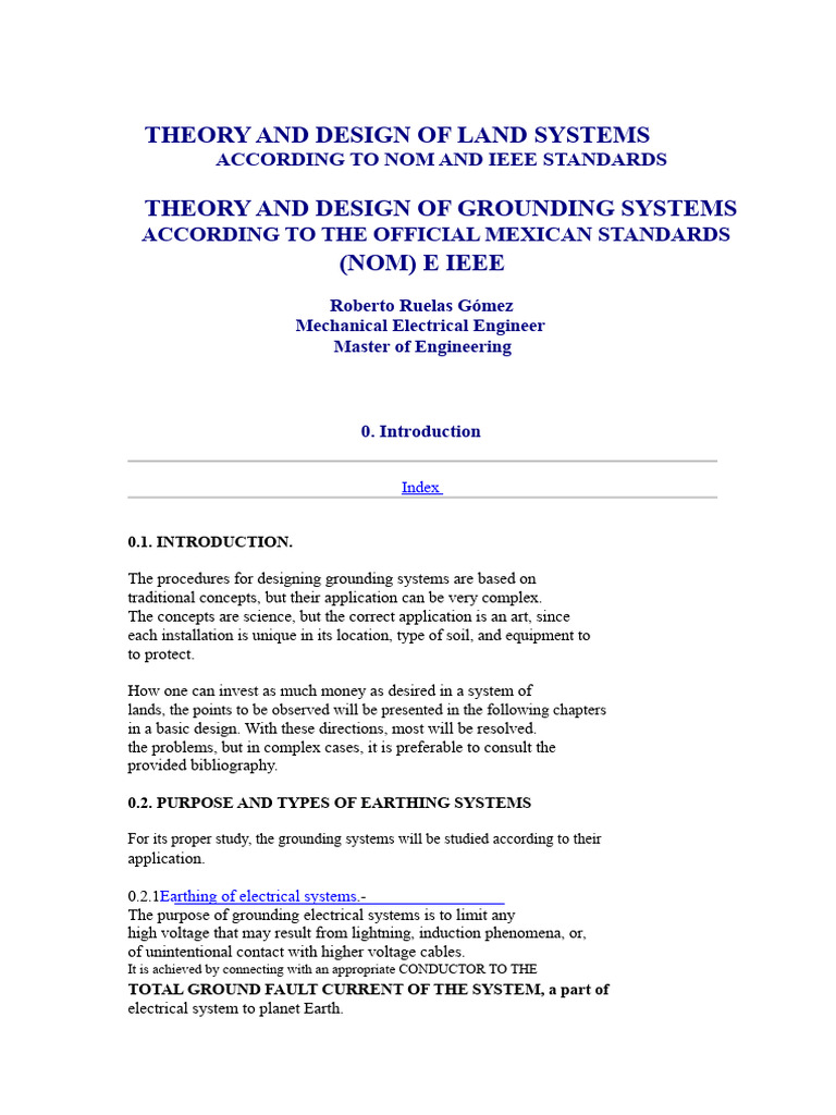 Grounding System Design per NOM & IEEE | PDF | Electrical Conductor ...