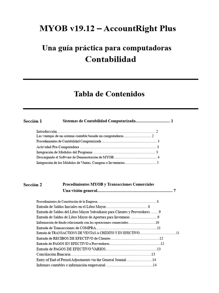 Myob V19.12 Accountright Plus: Una Guía Práctica para Computadoras ...