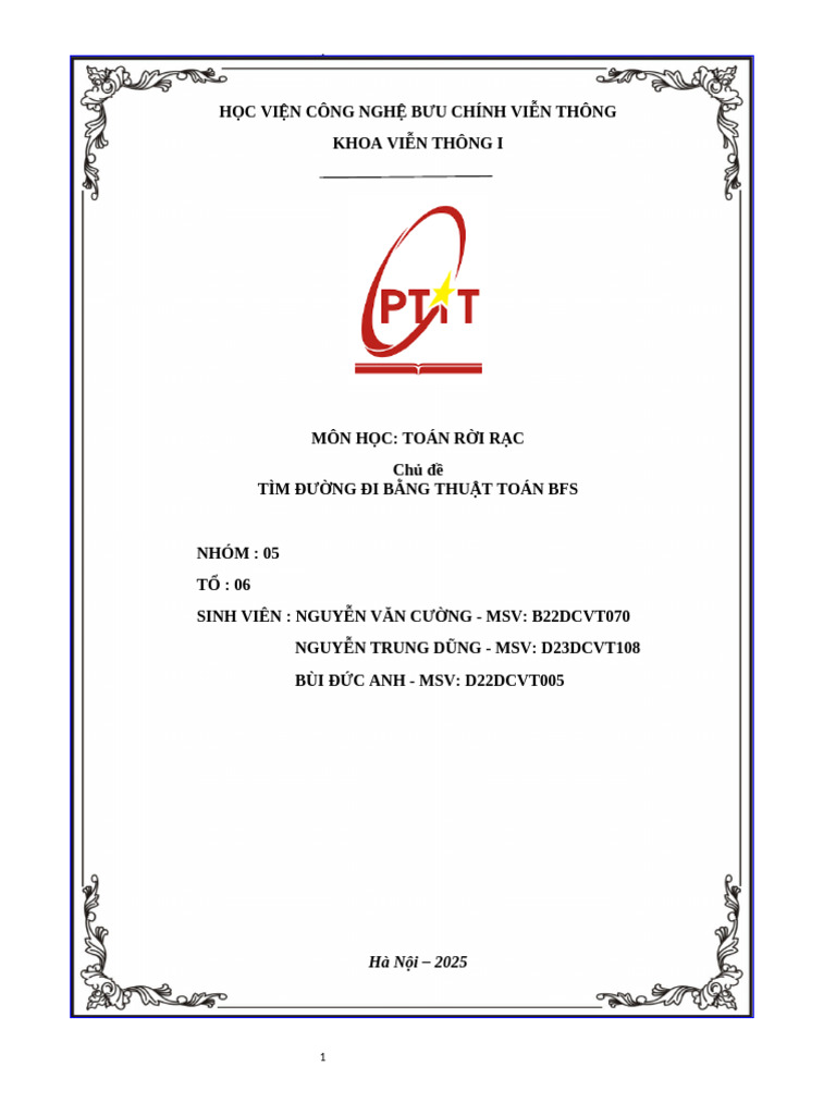 Bài Toán Tìm Đường Đi Bằng Thuật Toán BFS | PDF