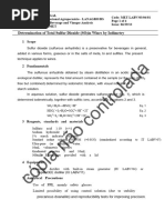 Ripper Titration for SO2 in Wine | PDF | Titration | Chemistry