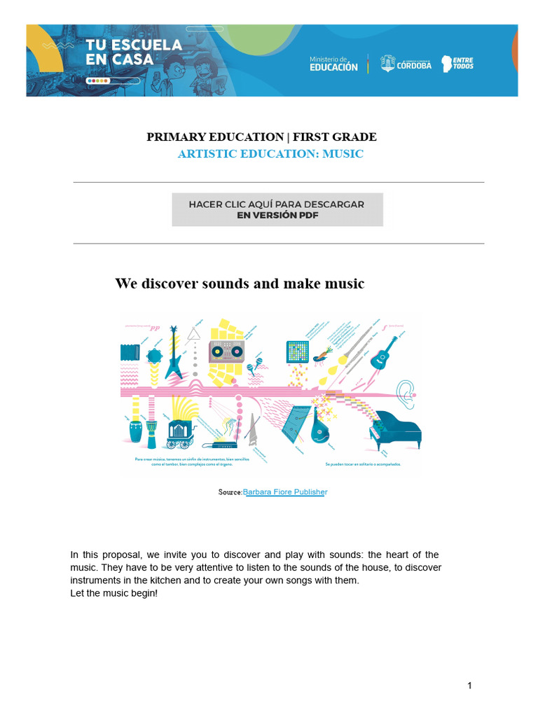 We discover sounds and make music - 1st grade | PDF | Sound | Acoustics