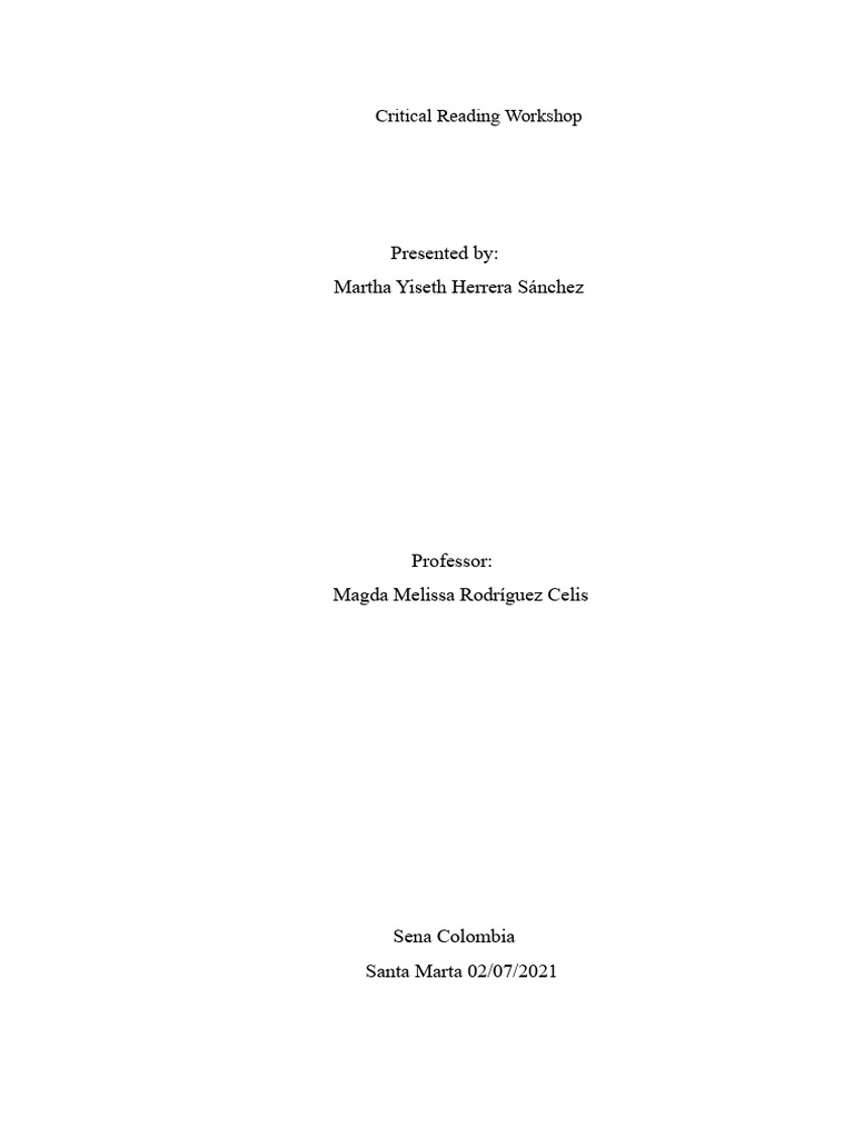Workshop 3 Critical Reading Solved | PDF