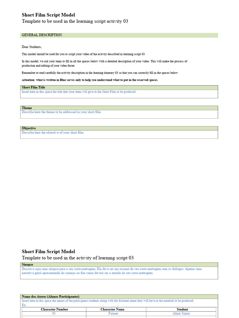 Short Film Script Template Guide | PDF | Computing