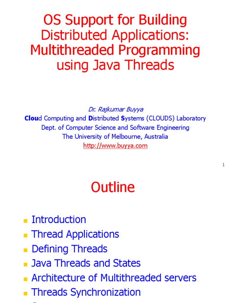 Os Support For Building Distributed Applications Multithreaded Programming Using Java Threads 9139