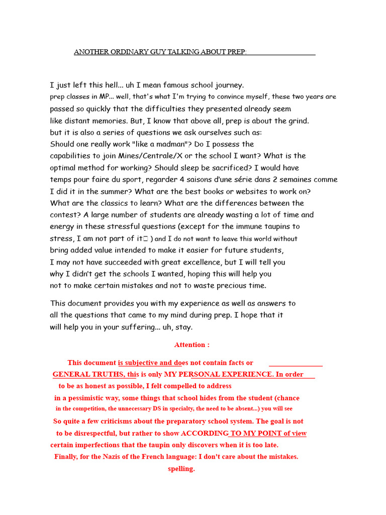 An Ordinary Guy Talking About Prep School | PDF | Polynomial | Determinant