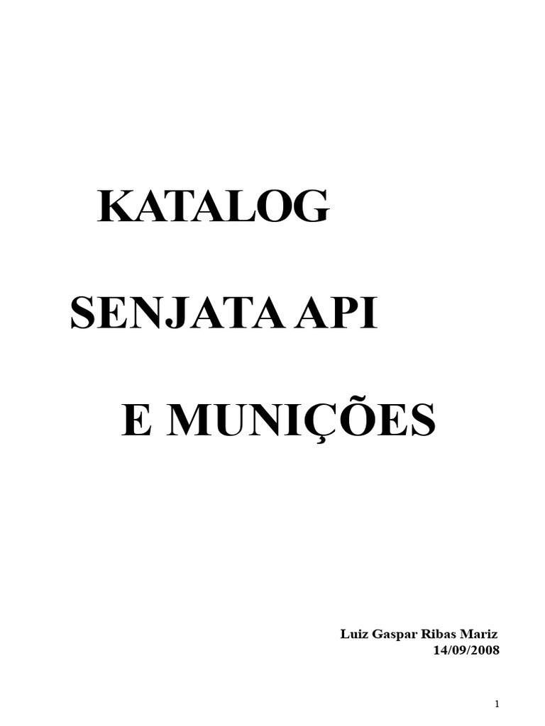 Katalog Senjata Api Dan Amunisi | PDF