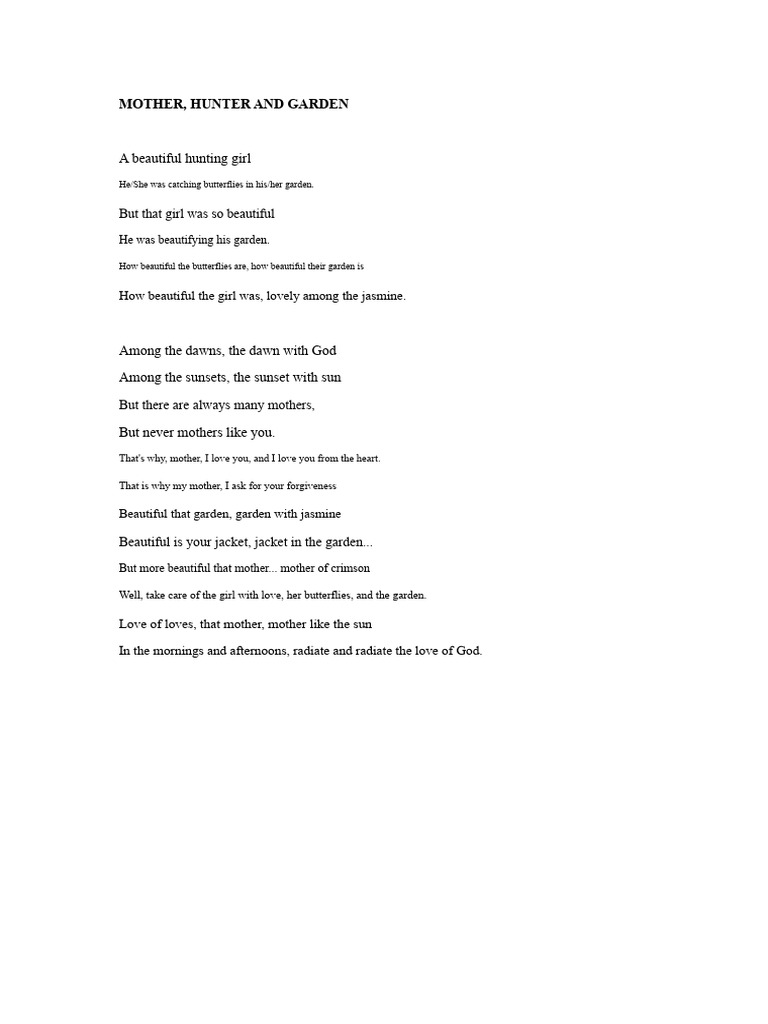 MOTHER Poems Literary Figures | PDF