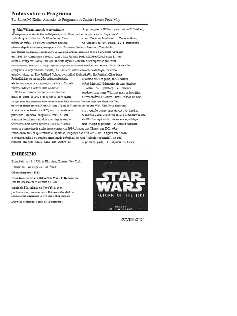 John Williams: Maestro das Trilhas Sonoras | PDF | Star Wars