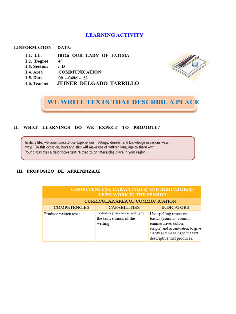 SESSION We Write A Descriptive Text. | PDF | Human Communication ...