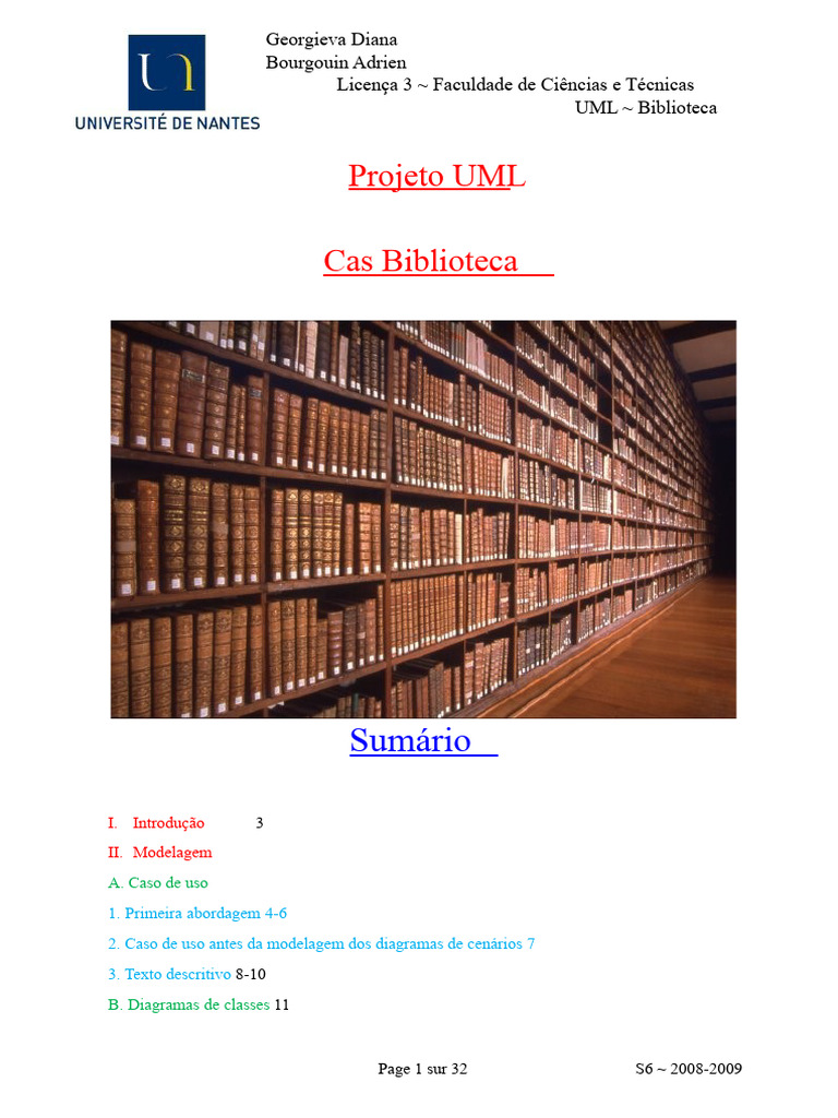Projeto UML para Gestão de Biblioteca | PDF | Diagrama de caso de uso ...