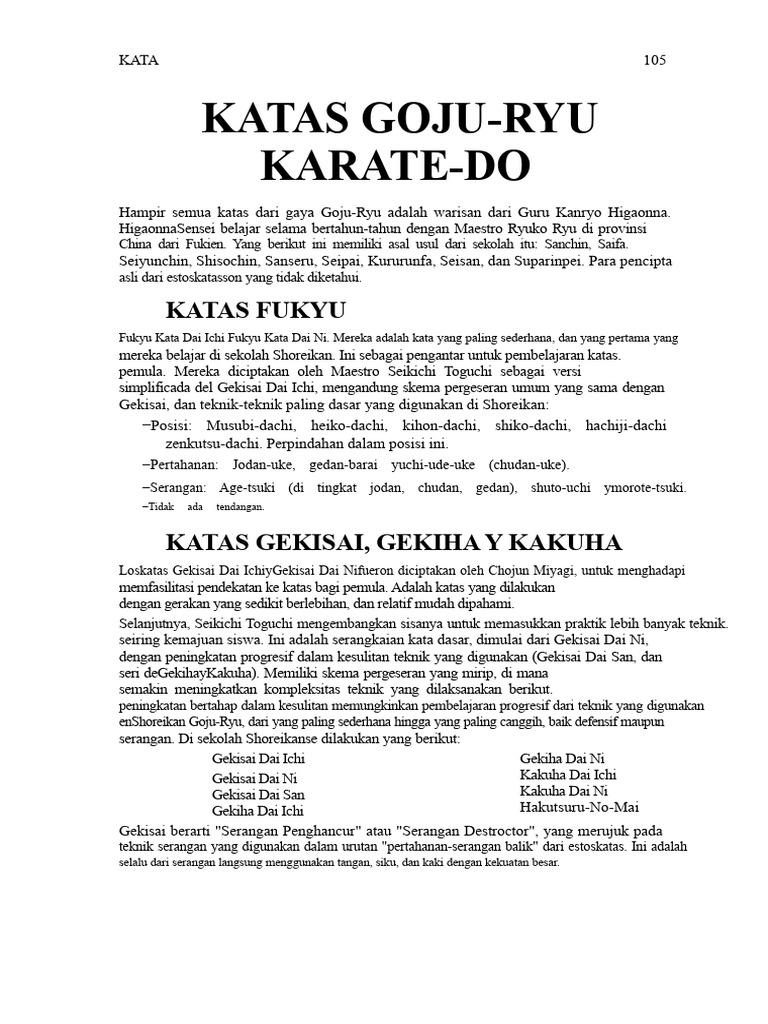 Karate Do 95 Katas Goju Ryu | PDF