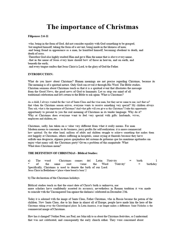 The Importance of Christmas | PDF | Jesus | Christmas