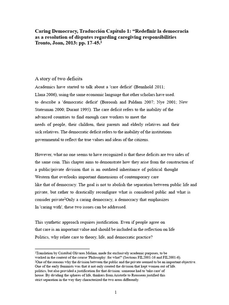 Redefining Democracy Through Care | PDF | Altruism | Democracy