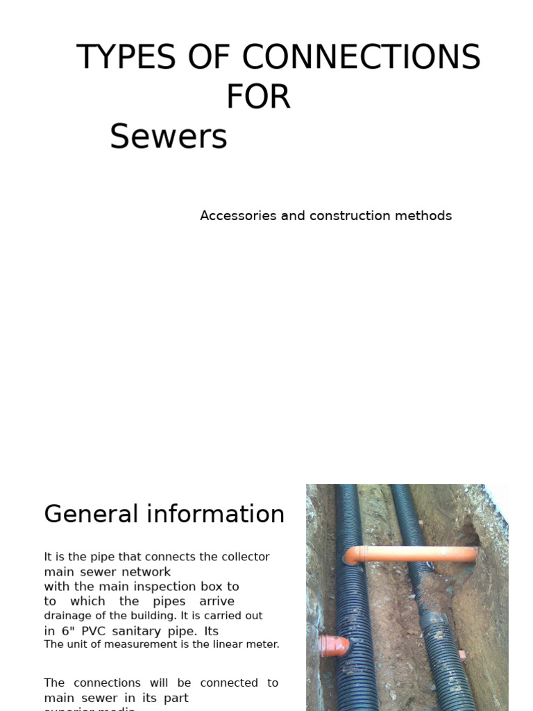 Types of Connections For Sewers | PDF | Sanitary Sewer | Hydraulic ...