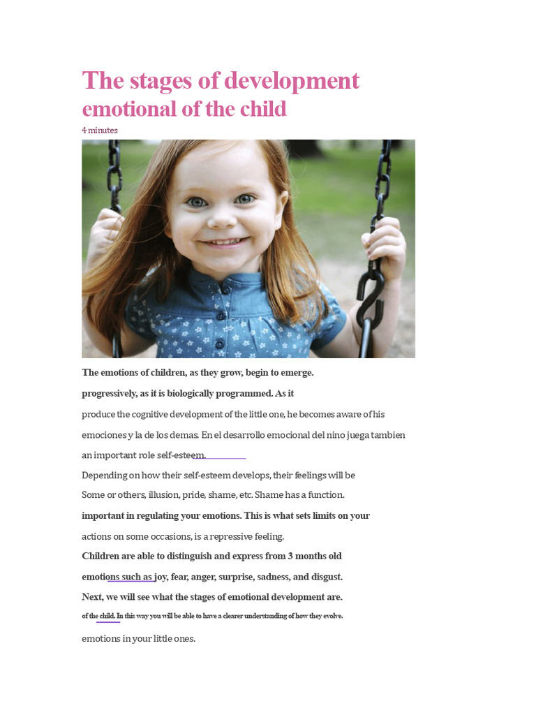 The stages of emotional development in children | PDF | Emotions | Feeling