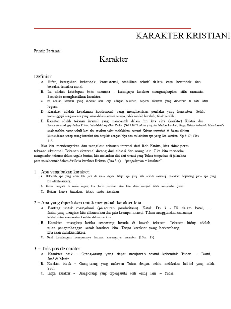Memahami Karakter Kristen yang Sejati | PDF