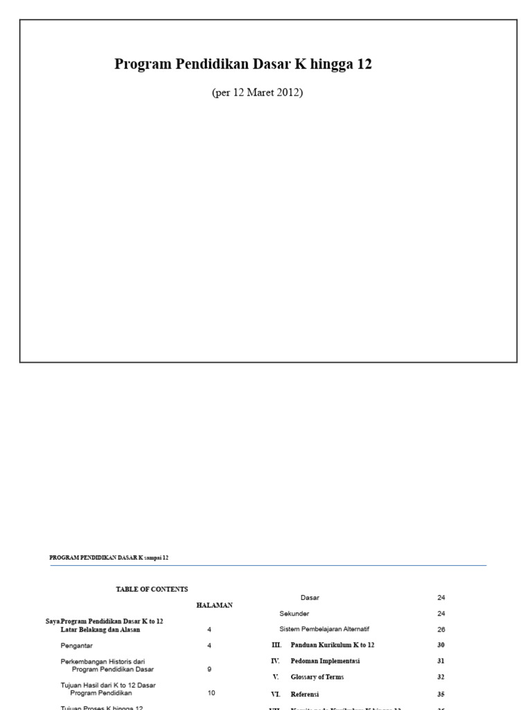 Program Pendidikan Dasar DepEd K12 | PDF
