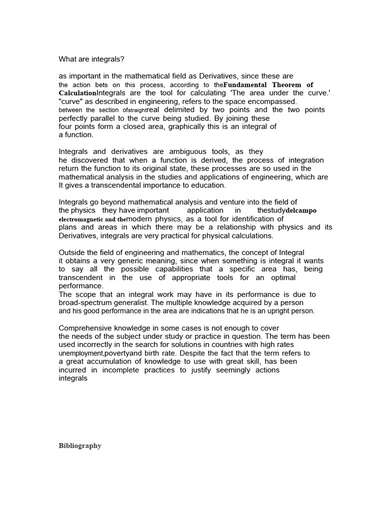 What are integrals.docx | PDF | Integral | Function (Mathematics)