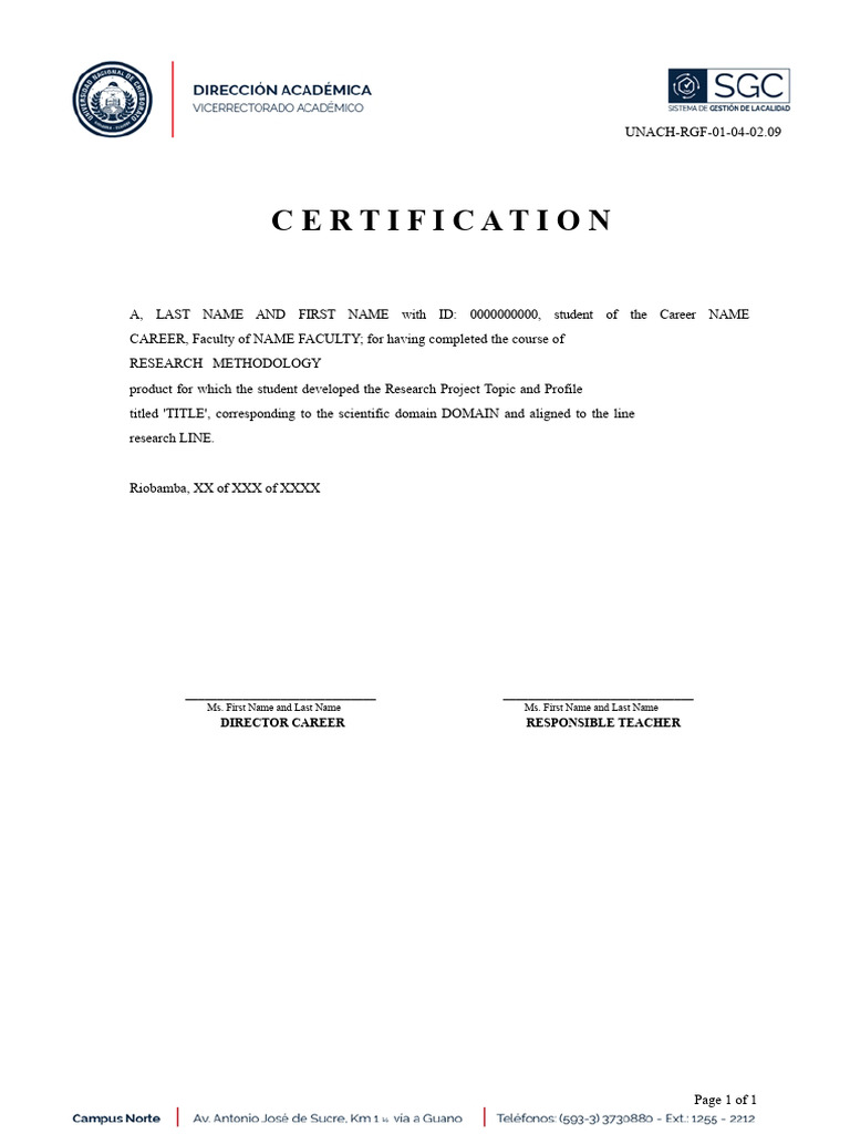 Research Methodology Certification | PDF