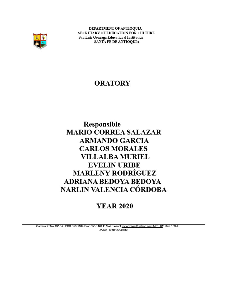 Enhancing Oratory Skills in Students | PDF | Rhetoric | Public Speaking