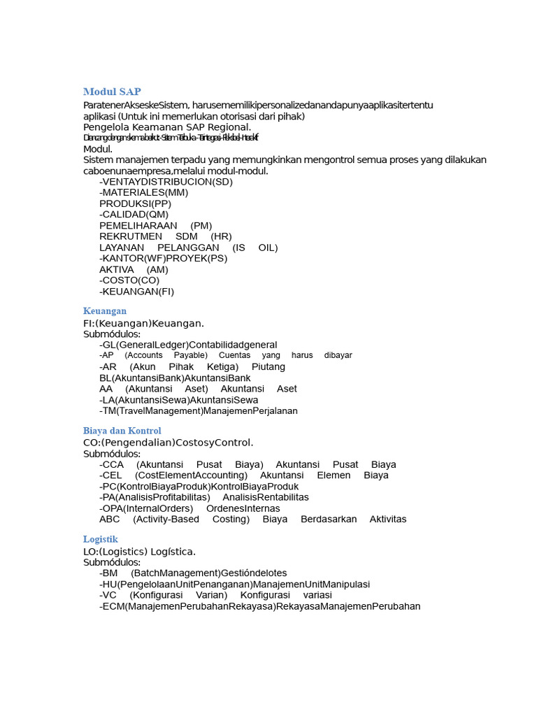 Modul SAP: Pengelolaan Pemeliharaan | PDF