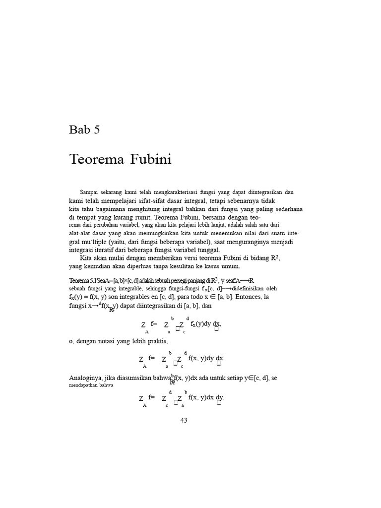 Teorema Fubini dan Integral Berganda | PDF