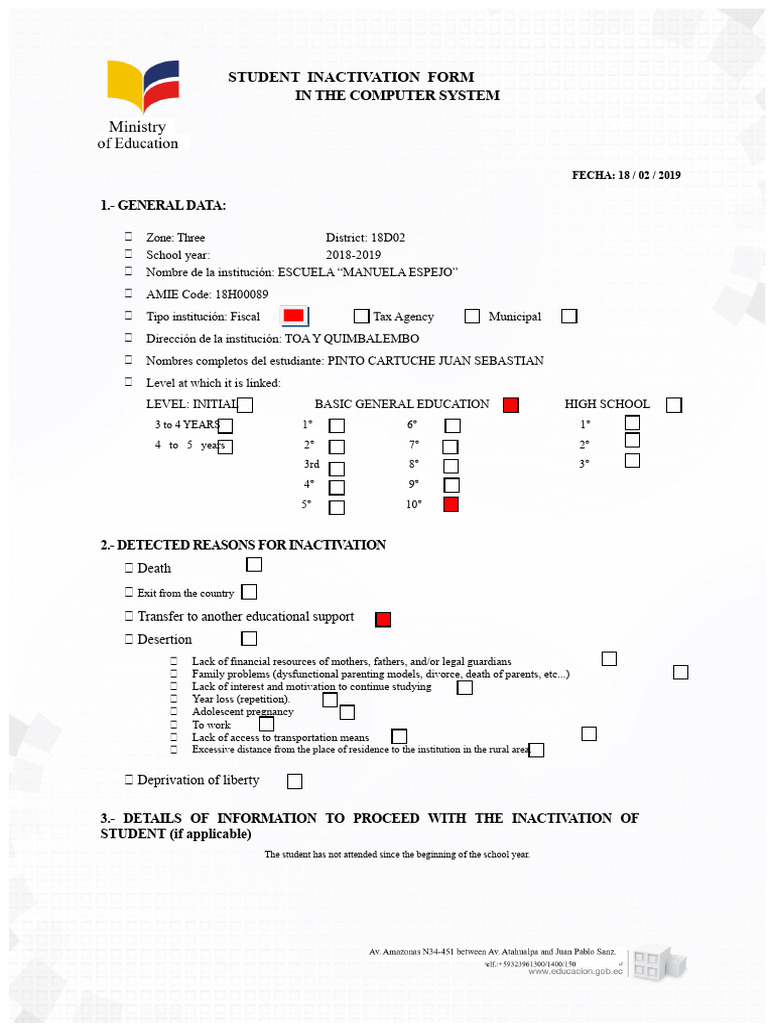 Student Deactivation Forms 2019 | PDF