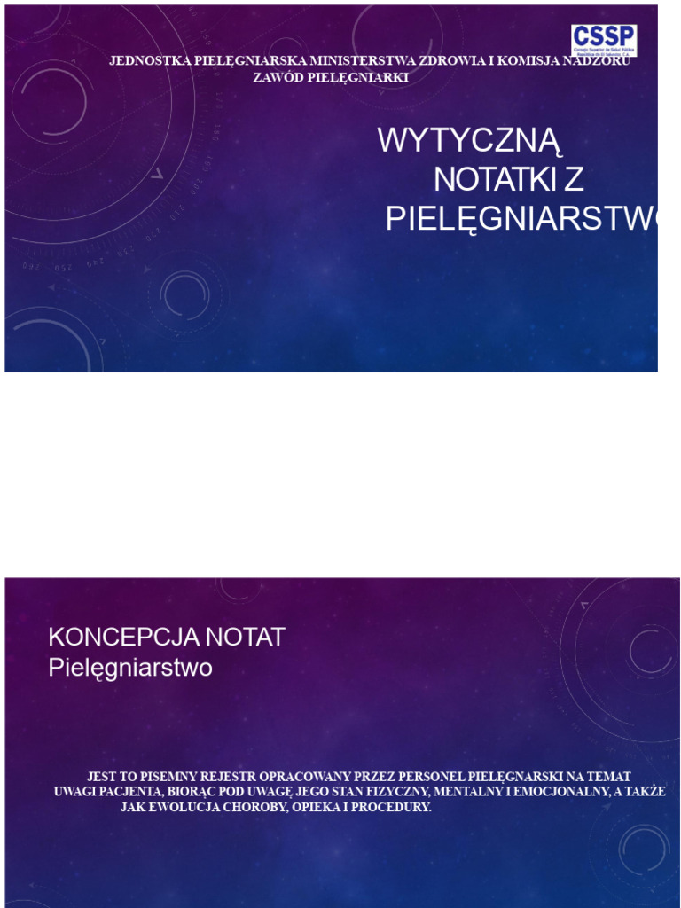 Notatki Pielęgniarskie Wytyczne | PDF