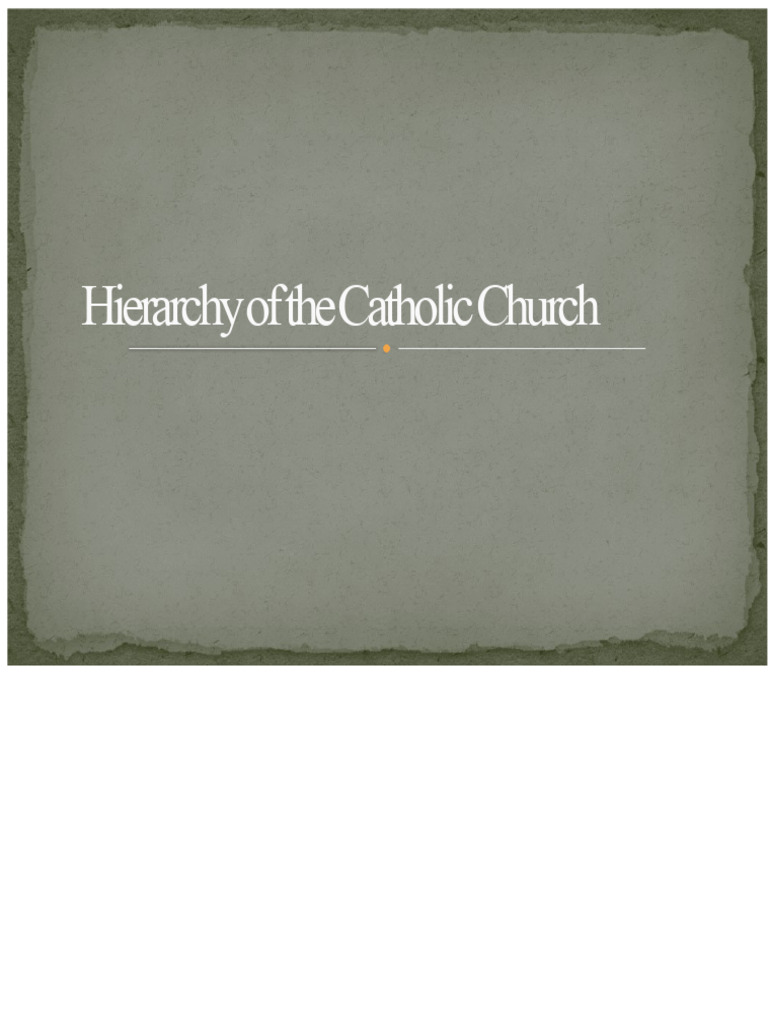 Hierarchy of the Catholic Church | PDF | Bishop | Pope