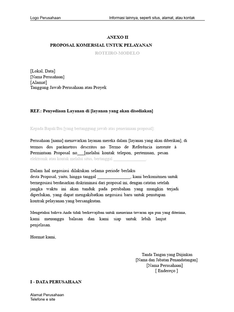 Proposal Layanan Perusahaan Terperinci | PDF