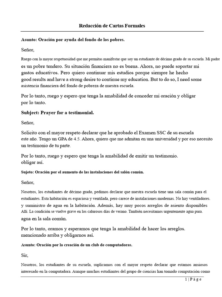 Redacción de Cartas Formales | PDF