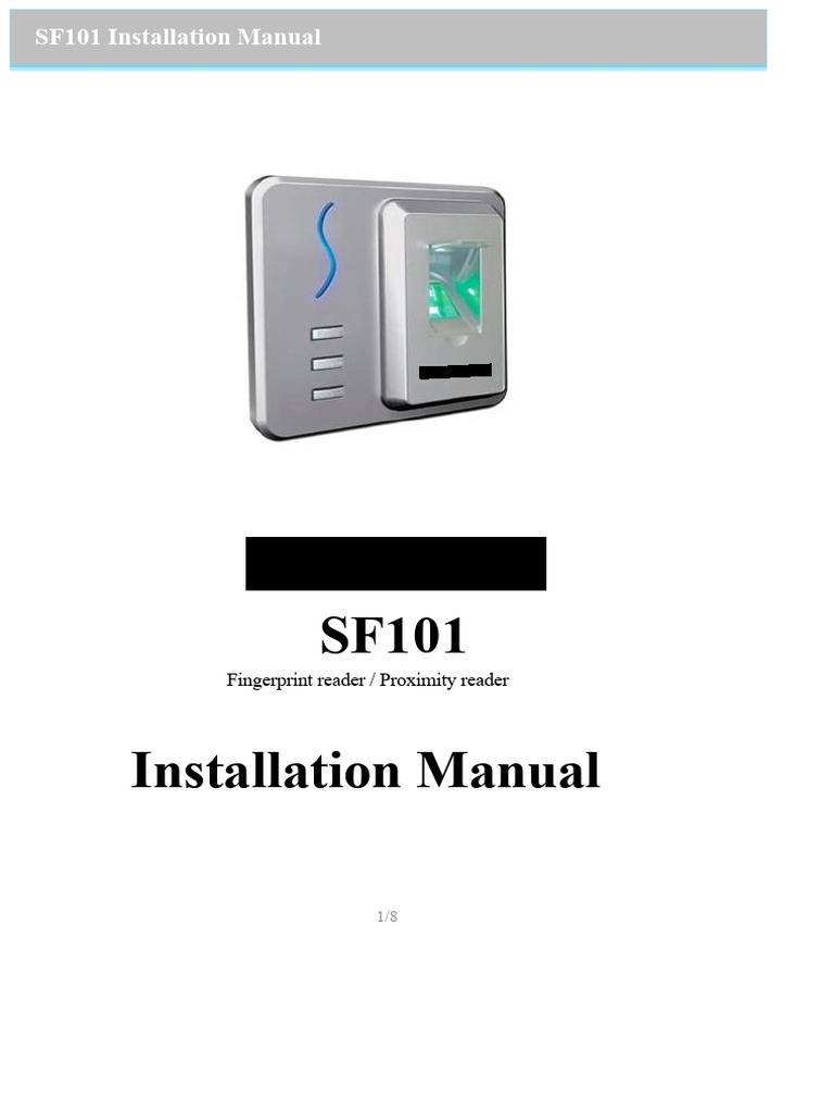 Installation Manual SF101.pdf | PDF | Manufactured Goods | Electric Power