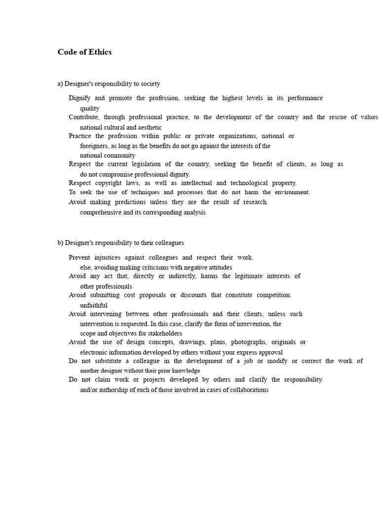 Graphic Design Code of Ethics | PDF