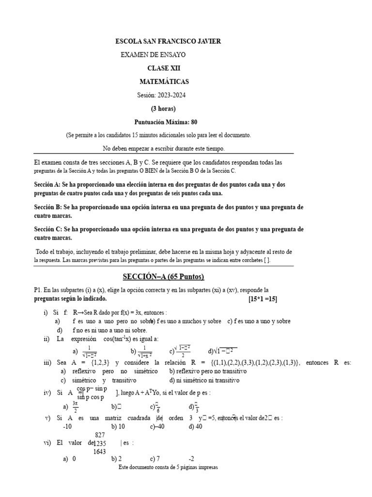 Clase de Matemáticas 12 ISC Pre-Exámenes | PDF | Geometria clasica ...