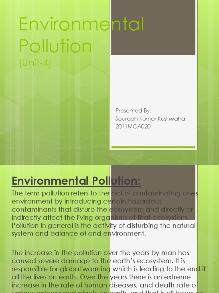 Environmental Pollution: (Unit-4) | PDF | Pollution | Air Pollution
