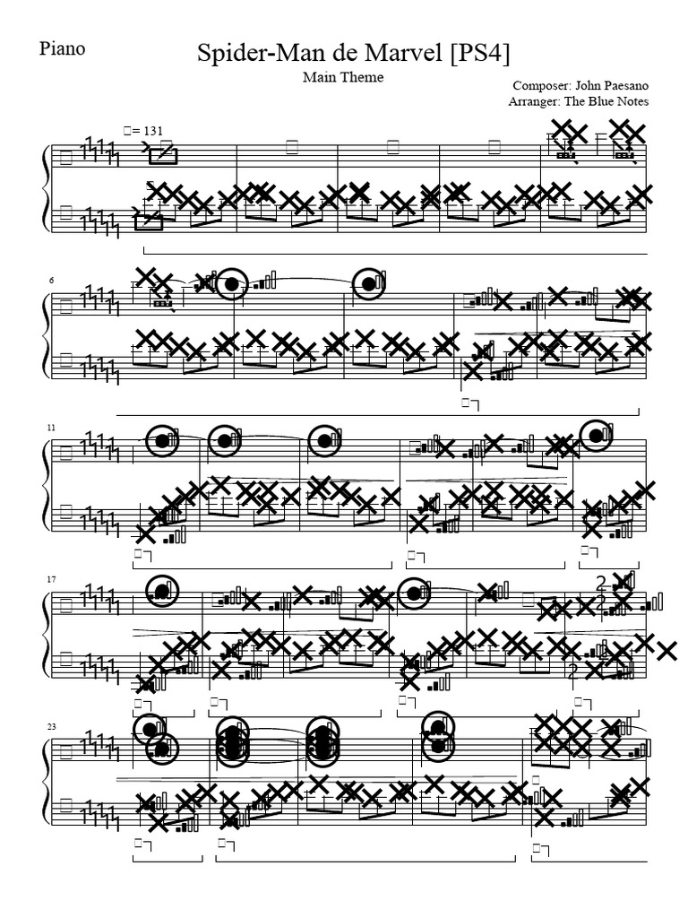 Piano Spider-Man PS4: Tema Principal | PDF