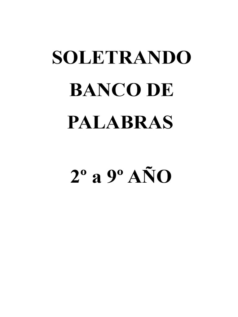 Banco de Palabras Deletreando | PDF