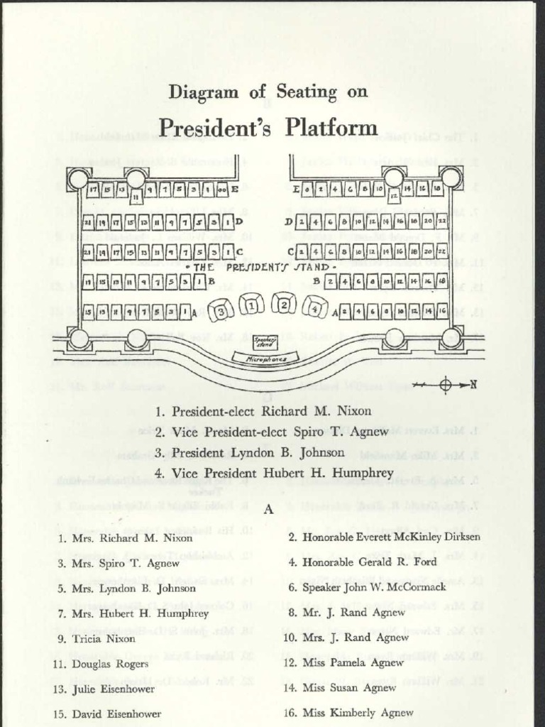 Inauguration Ceremony Seating Chart, 1969 | PDF