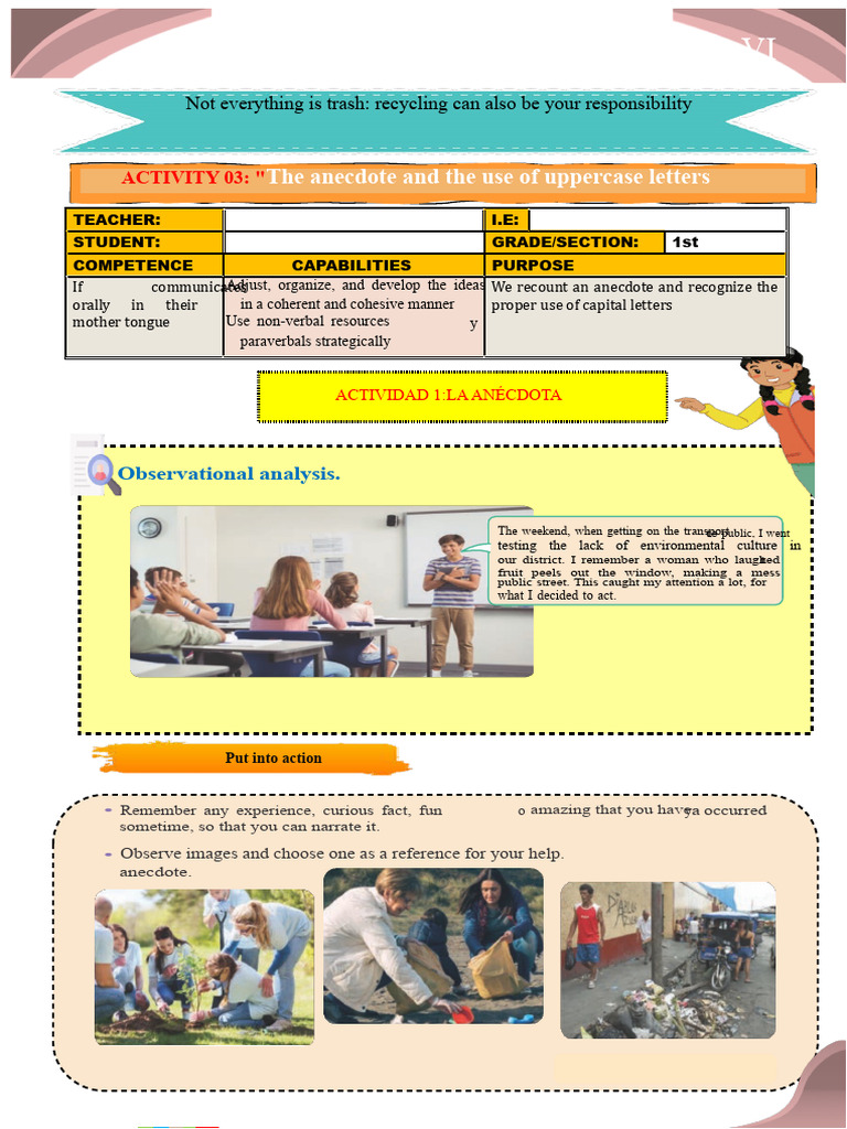 1st ACT 3-ANECDOTE AND USE OF CAPITAL LETTERS | PDF | Communication ...
