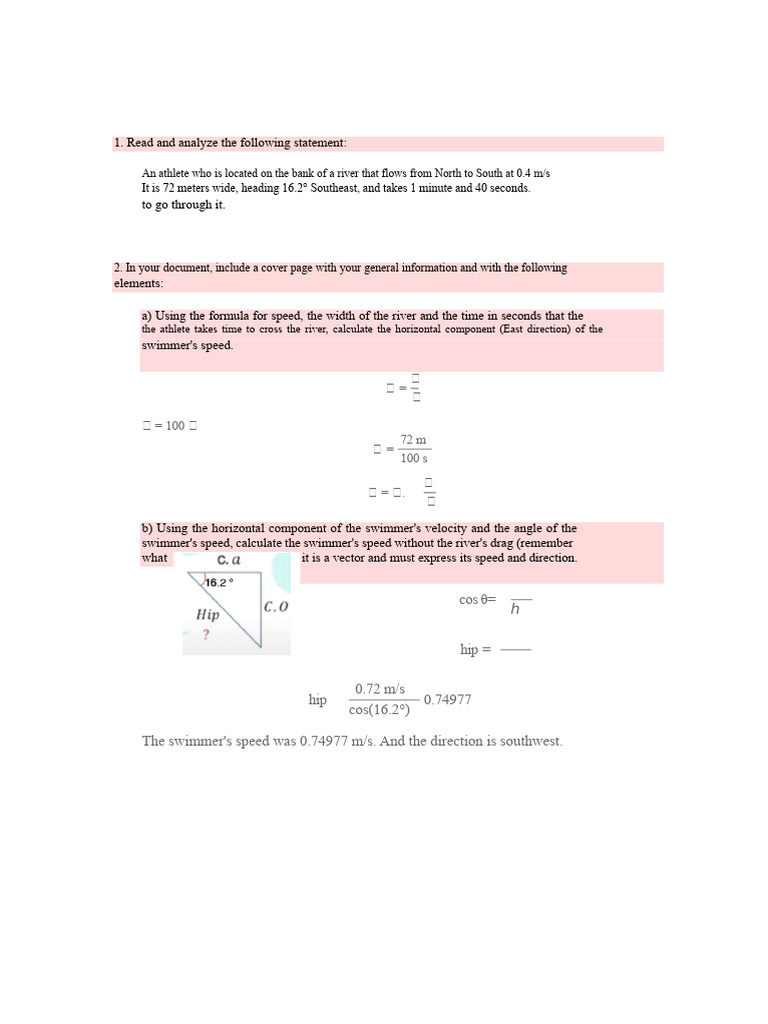 Integrative Activity 1. Application of Vectors in The Description of ...