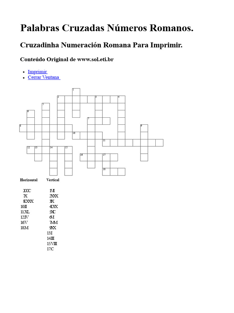 Sopa de Letras de Números Romanos - Gratis para Imprimir. | PDF