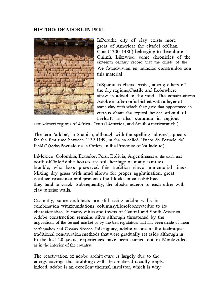 History of Adobe in Peru | PDF | Vault (Architecture) | Peru