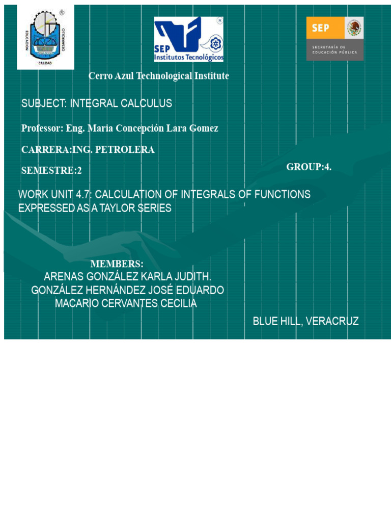 Calculation of Integrals of Functions Expressed As Taylor Series | PDF | Function (Mathematics ...