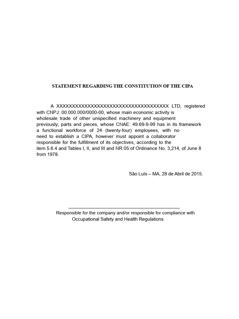 Declaration Regarding The Constitution of The CIPA | PDF