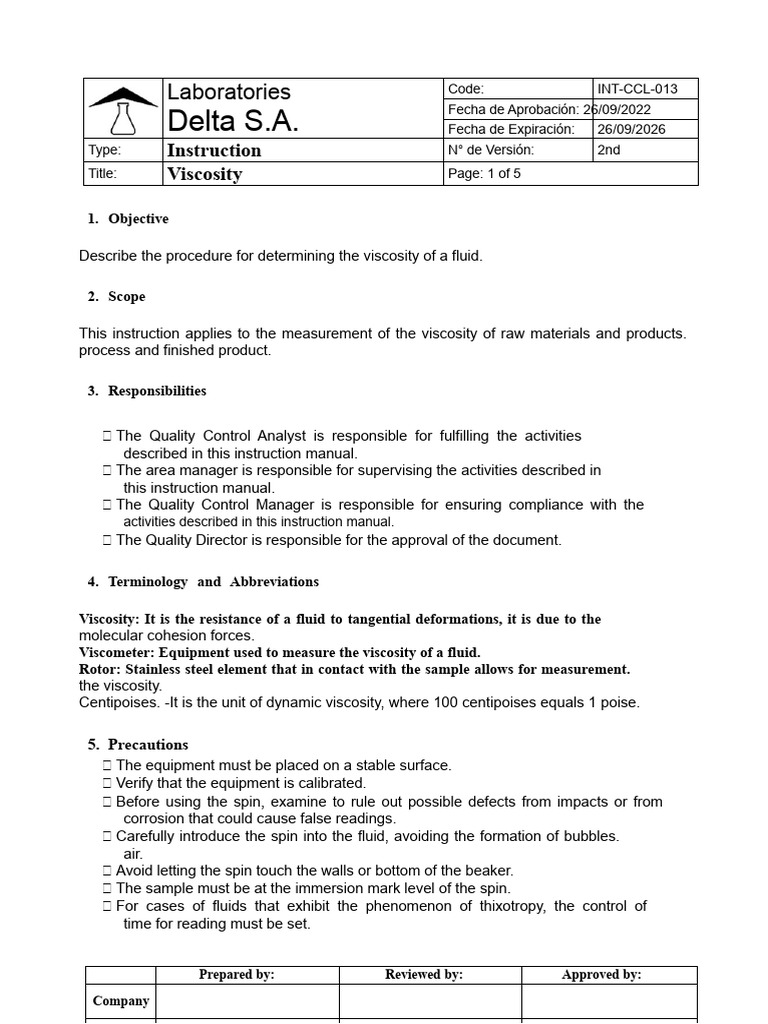 Viscosity Measurement Procedure Guide | PDF | Viscosity | Continuum ...