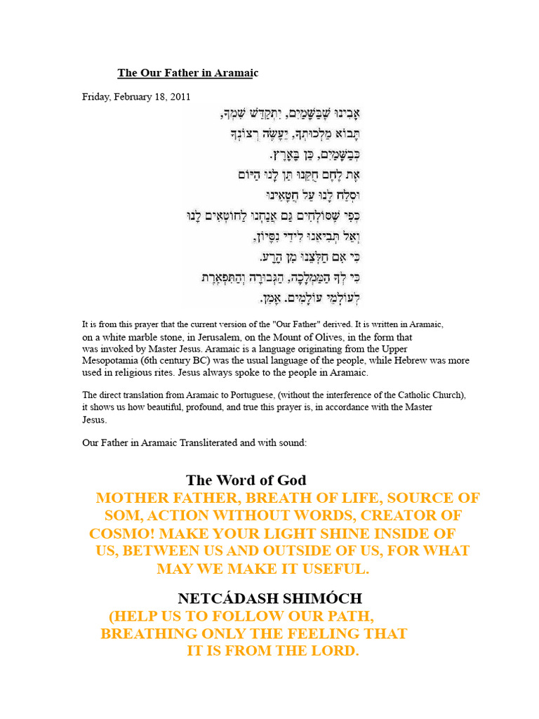 The Our Father in Aramaic | PDF