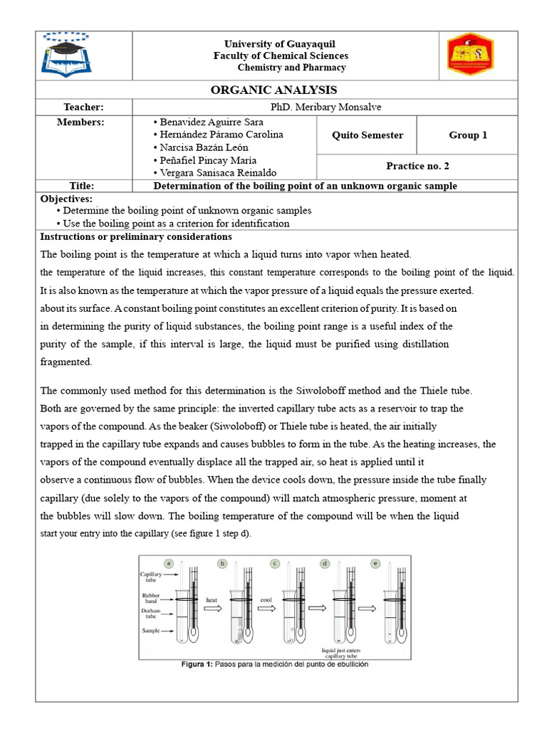 Boiling Point Determination in Organic Analysis | PDF | Boiling | Liquids