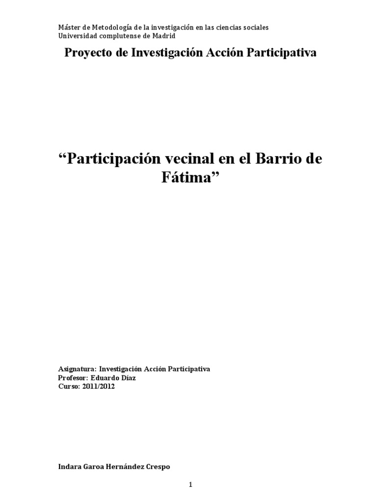 Hernández Crespo, Indara G. - Proyecto IAP | PDF | Comunidad | Emile ...