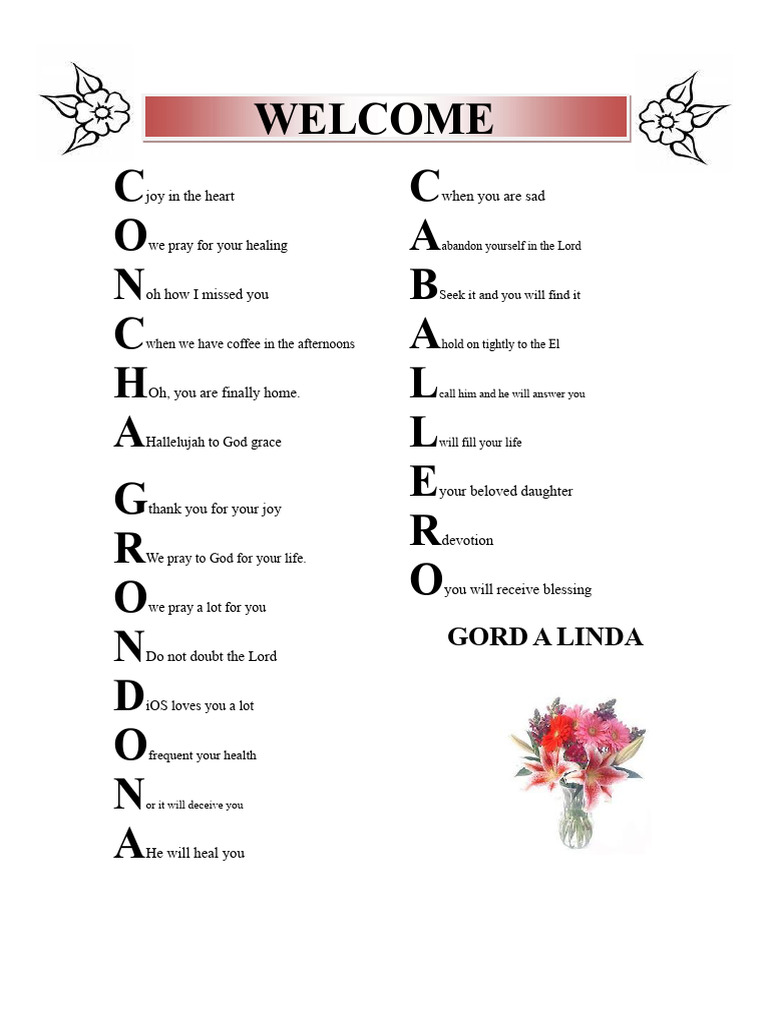 Acrostic welcome.docx | PDF