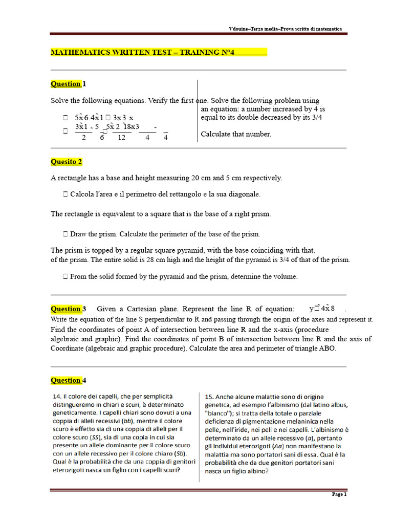 Third Written Test 4 | PDF